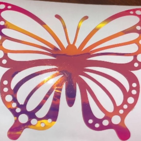 Hand Crafted | Other | Reflective Butterfly Flower Car Decal Size 4 X 5 ...